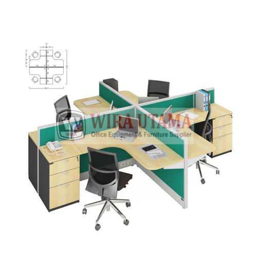 Jual Meja Kantor 4 Staff Partisi Cubicle Sekat Workstation Minimalis ...