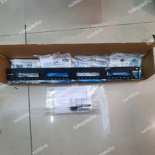 Jual patch panel 24 port cat 5e commscope lengkap modular jack cat 5e ...