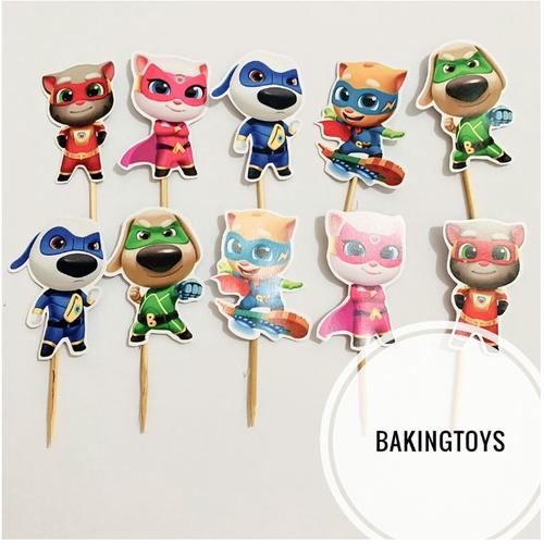 Jual Talking Tom Chibi Topper Cupcake Ulang Tahun / Hiasan Kue Cupcake ...