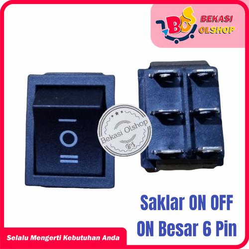 Jual SAKLAR SWITCH BESAR 6 PIN ON OFF ON - SAKLAR HITAM BESAR 6 KAKI ON ...