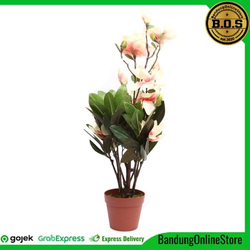 Jual Bunga Sintetis Buatan Artificial Magnolia Pink 85 Cm Besar Dengan ...