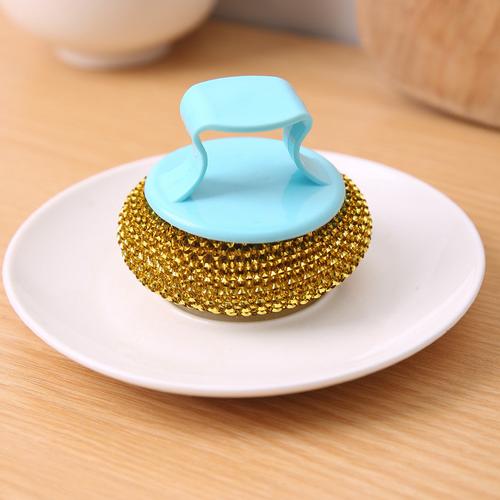 Jual Sikat kawat bola serat baja cuci piring dengan gagang scourer ...