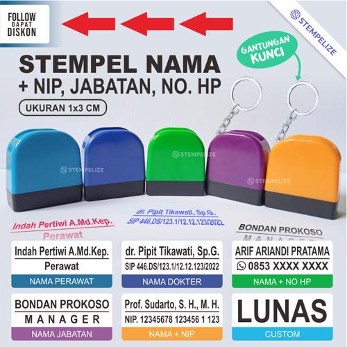 Jual STEMPEL NAMA CUSTOM | PERAWAT | DOKTER | JABATAN | NIP | NOMOR HP ...