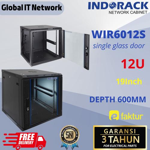 Jual WALLMOUNT INDORACK 19" TYPE WIR6012S 12U DEPTH 600MM SINGLE DOOR ...