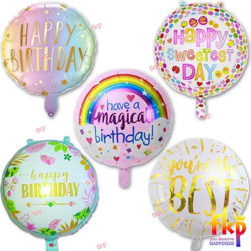 Jual FUN KIDS PARTY Balon Foil Bulat Happy Birthday / Balon Bulat ...
