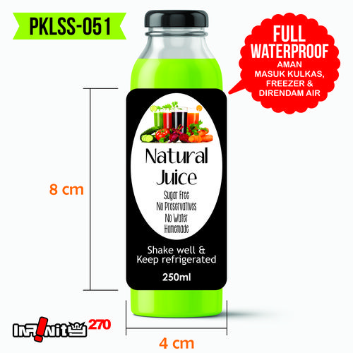 Jual Stiker Label Botol Minuman Kemasan Plastik Juice Jus Jamu PKLSS ...
