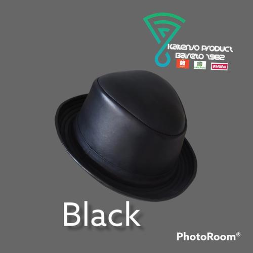 Jual topi pria koboy kulit asli termurah topi tompi - hitam polos, XXL ...