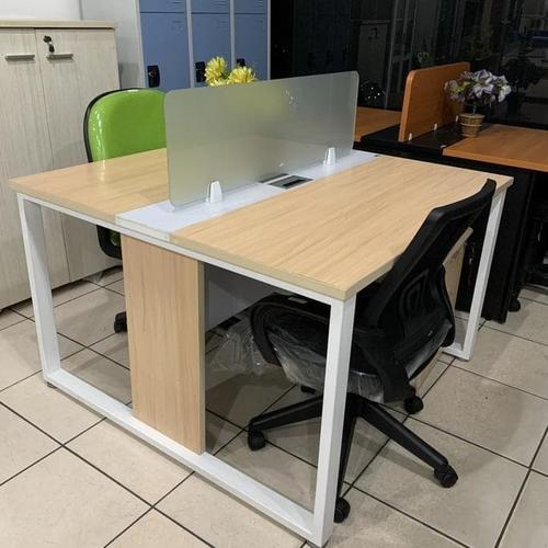 Jual Meja partisi kantor workstation staf 2 orang seater kaca metal ...
