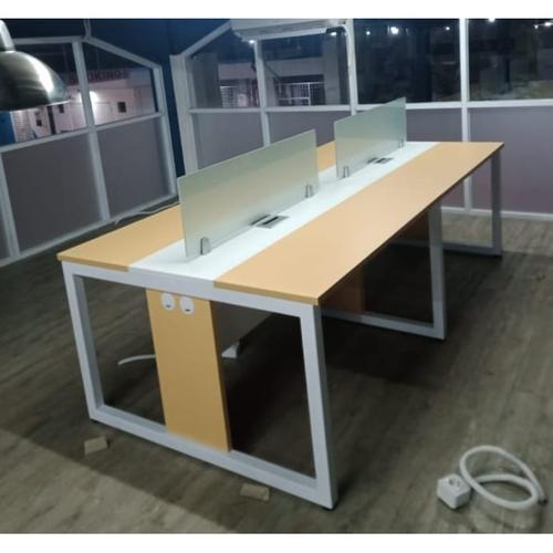 Jual Meja partisi kantor workstation staf karyawan 4 seater sekat kaca ...