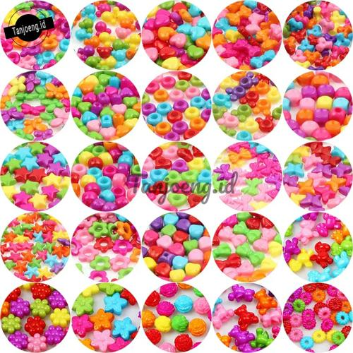 Jual Manik Akrilik Aneka Bentuk Mote Manik Doff Tua Bentuk Hati Bintang ...