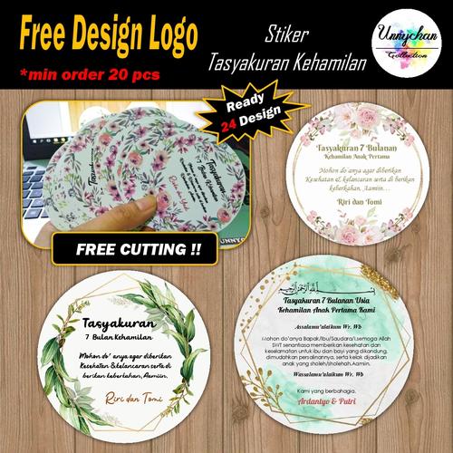 Jual STIKER TASYAKURAN 4/7 BULAN KEHAMILAN / STICKER SYUKURAN MURAH - 4 ...