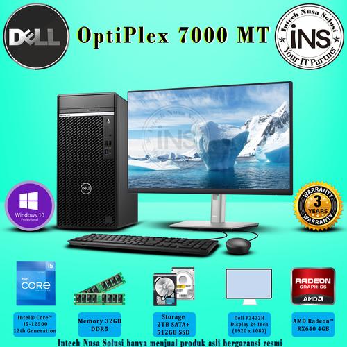 Jual PC DELL OptiPlex 7000 MT i5-12500 32GB 2TB/512GB/1TB RX640 4GB ...