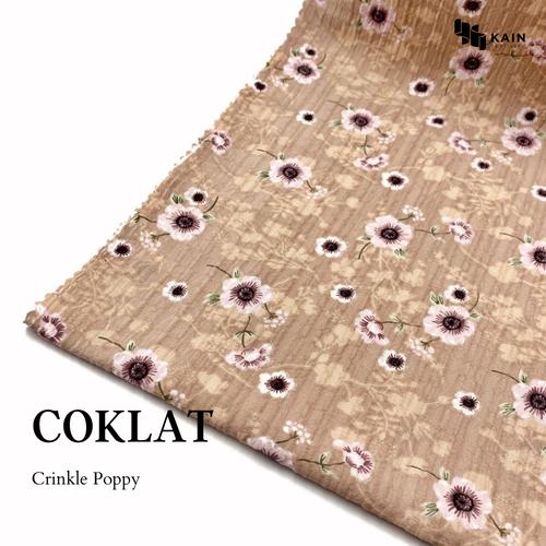 Jual Bahan Kain Crinkle Kringkle Motif Poppy per 0,5 meter - Green tea ...