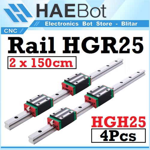 Promo [HAEBOT] Set Rail HGR25 HGR 25 2x150cm Rel Linear Guide Shaft ...