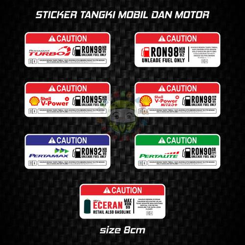 Jual Sticker tangki motor mobil unleade fuel only stiker bensin print ...