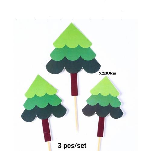 Jual CFL07 Cake Topper Tree Pohon Kertas Daun Hutan Hias Kue Ultah HUT ...