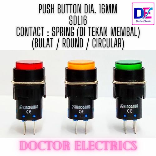 Jual PUSH BUTTON SDL16 DIA. 16MM 16 MM BULAT CIRCULAR SPRING MEMBAL ...