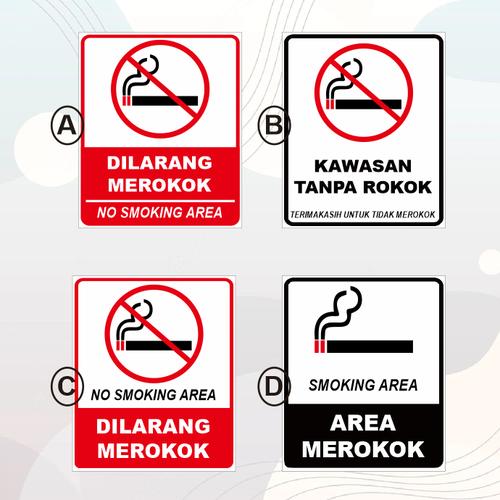 Jual stiker dilarang merokok& Stiker area merokok - D, 20X30 CM ...