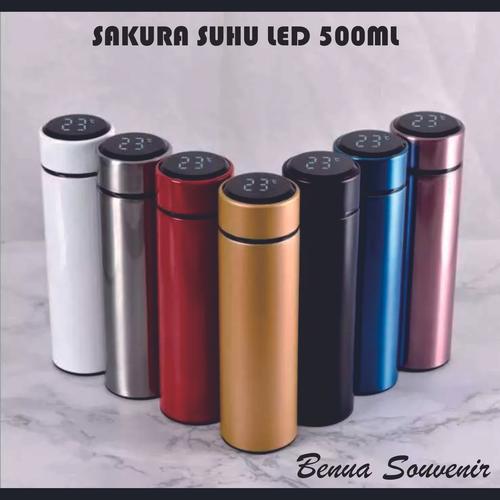 Jual Termos Suhu LED temperatur Tumbler Sakura Polos 500ml - Silver ...