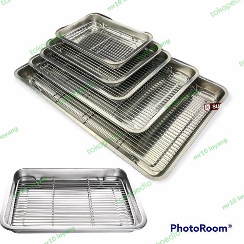 Jual cooling rak dan nampan makanan/wadah peniris makanan stainless ...