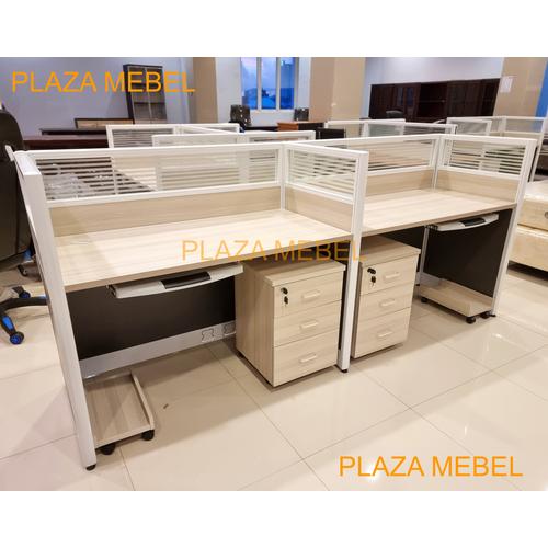 Jual Meja Tulis Kantor Partisi M2 / Workstation 2 Orang / Meja Kerja ...