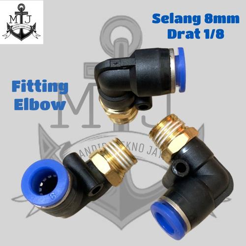 Jual FITTING ELBOW PNEUMATIC SELANG 8MM DRAT 1/8" - Jakarta Barat - mandiri tekno jaya | Tokopedia