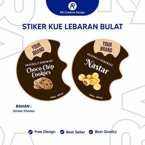 Jual Sticker Label Kue Kering dan Parcel Idul Fitri Bulat Custom ...