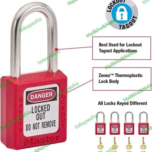 Jual Red Master Lock Pad Lock Safety Lockout Lock W key - Jakarta ...
