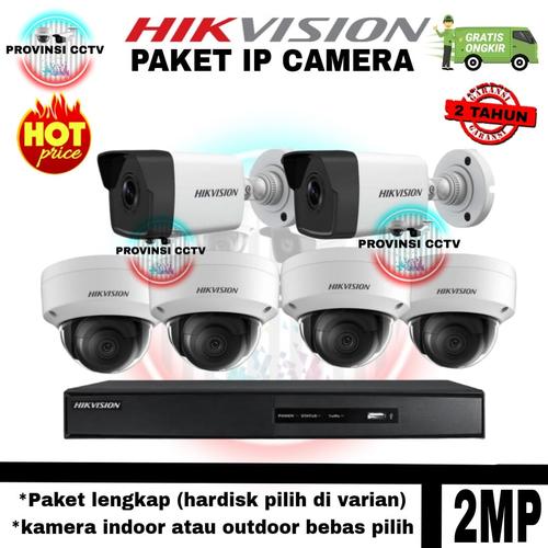 Jual PAKET CCTV IP CAMERA HIKVISION 2MP 8 CHANNEL 6 KAMERA IP CAM POE ...