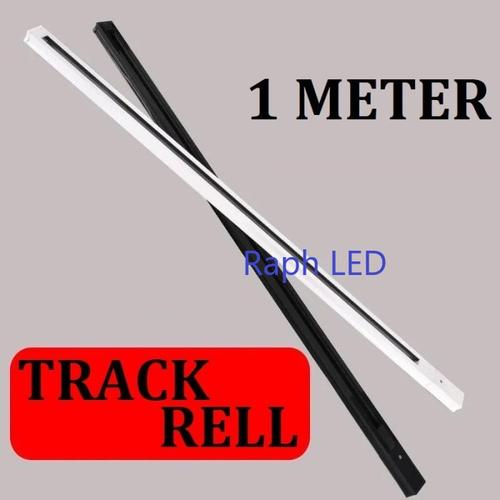 Jual Rell 1M Lampu Track Sorot /Spot Track Rell 1 m Meter PUTIH HITAM ...