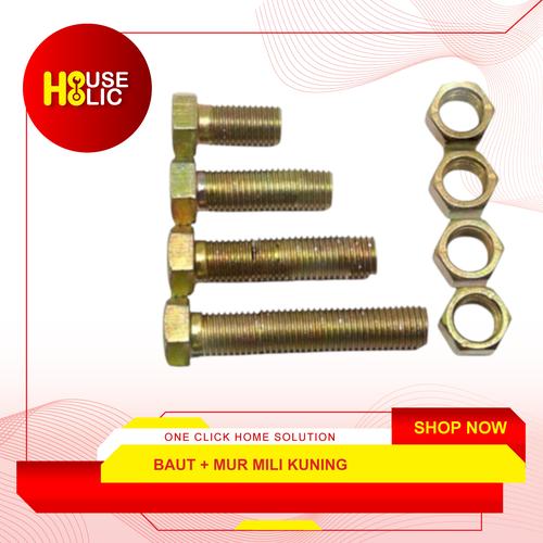 Jual Baut + Mur M 10 / Baut Plat Besi M10 / Baut Mili Per Pcs - Kota ...