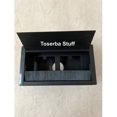 Jual STOP KONTAK MEJA TANAM CUSTOM HITAM UKURAN 20CM ISI 2 DUA LUBANG ...