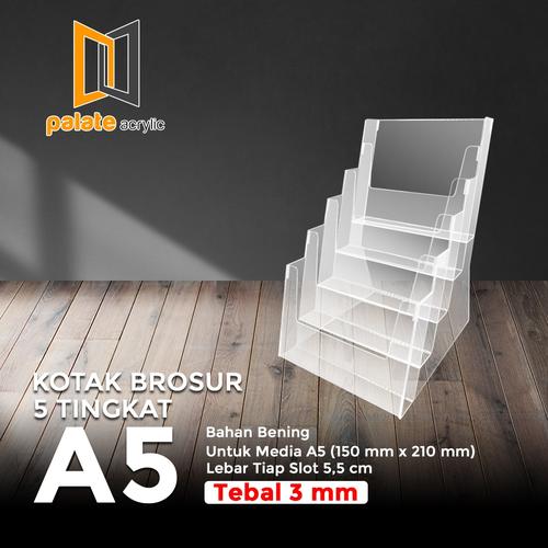 Jual TEMPAT BROSUR A5 5 SUSUN /AKRILIK RAK BROSUR A5 5 LAYER TERLARIS ...