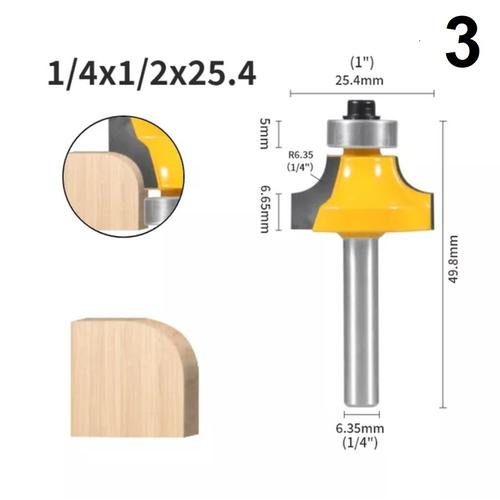 Jual Mata Profil Router Bit Radius Round Over Sudut kayu shank 1/4 set ...