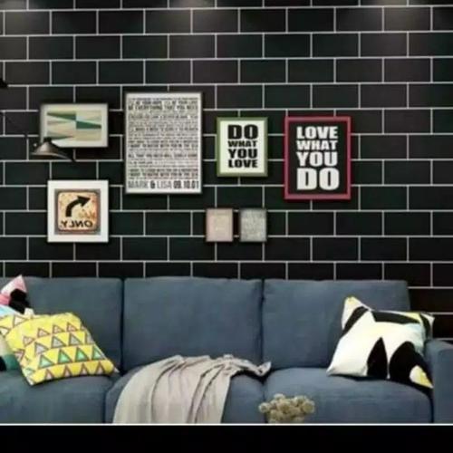 Jual wallpaper stiker motif batu bata - stkr bata Hitam - Kota Surabaya ...