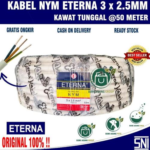 Jual Kabel NYM Eterna 3x2,5 50 m meter 3x2.5 50m 3 x 2,5 cable 3 x 2.5 ...