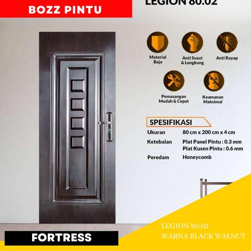 Jual Pintu Kamar | Pintu Rumah | Pintu Baja Metal 80.02 Black walnut ...