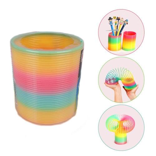 Jual LONG SLINKY TOYS RAINBOW COLOR mainan anak per fidget warna spring ...