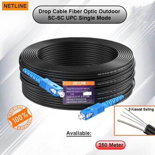 Jual Drop Cable Fiber optic SC Single Mode 250m Outdoor Netline - 250 ...