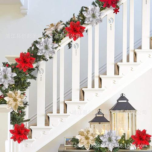 Promo Bunga Natal Merah Kombinasi Emas Hiasan Parcel Dekorasi Pohon ...