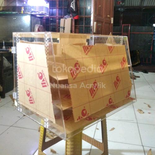 Jual Display Roti / Rak Roti Isi 3 Tray, Knock Down Acrylik - P60 x L40 ...