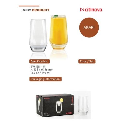 Jual Citinova Akari Glassware Gelas Minum Kaca Jus Air Juice 390 Ml - Jakarta Pusat - PUSAT ...