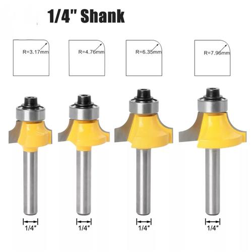 Jual Mata Profil Router Bit Radius Round Over Sudut kayu shank 1/4 set ...
