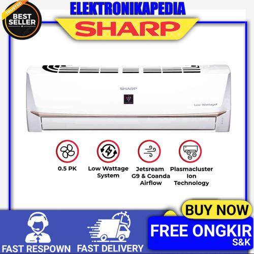 Jual AC SPLIT SHARP 1/2 PK AH-AP5UHL 5UHL AP5UHL STANDARD LOW WATT ...