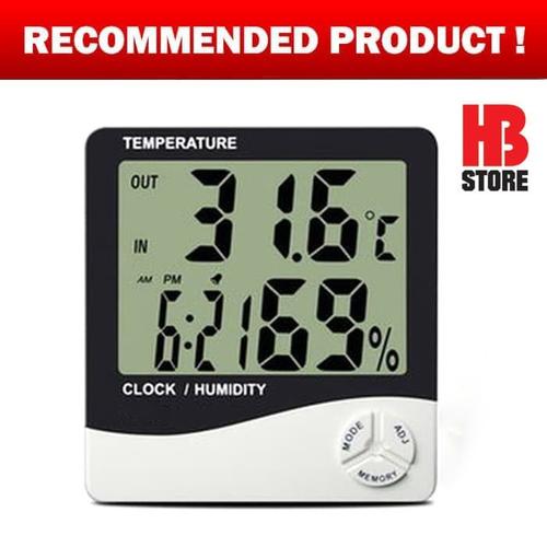 Jual Alat Pengukur Suhu dan Kelembaban Ruangan + Jam Alarm Digital ...