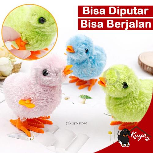 Jual Mainan Anak Ayam Kecil Lompat Bergerak Berjalan Diputar Kunci Knob ...