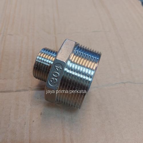Jual Hex Nepel Stainless 1-1/2 x 1-1/4" inch / Doubel Nepel Reducer SS ...