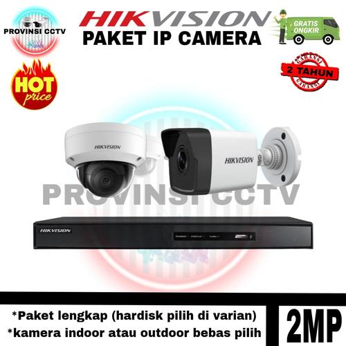 Jual PAKET CCTV IP CAMERA HIKVISION 2MP 4 CHANNEL 2 KAMERA IP CAM POE ...