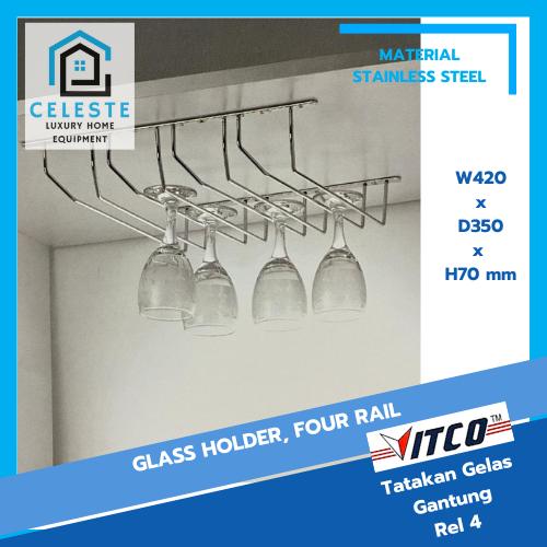 Jual VITCO Glass Holder Four Rail / Holder Stainless Gelas Wine Rel ...