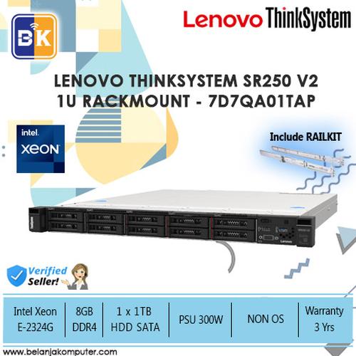 Jual Lenovo Server SR250 V2 7D7QA01TAP E-2324G,8GB,1x1TB SATA,300W,3YR ...